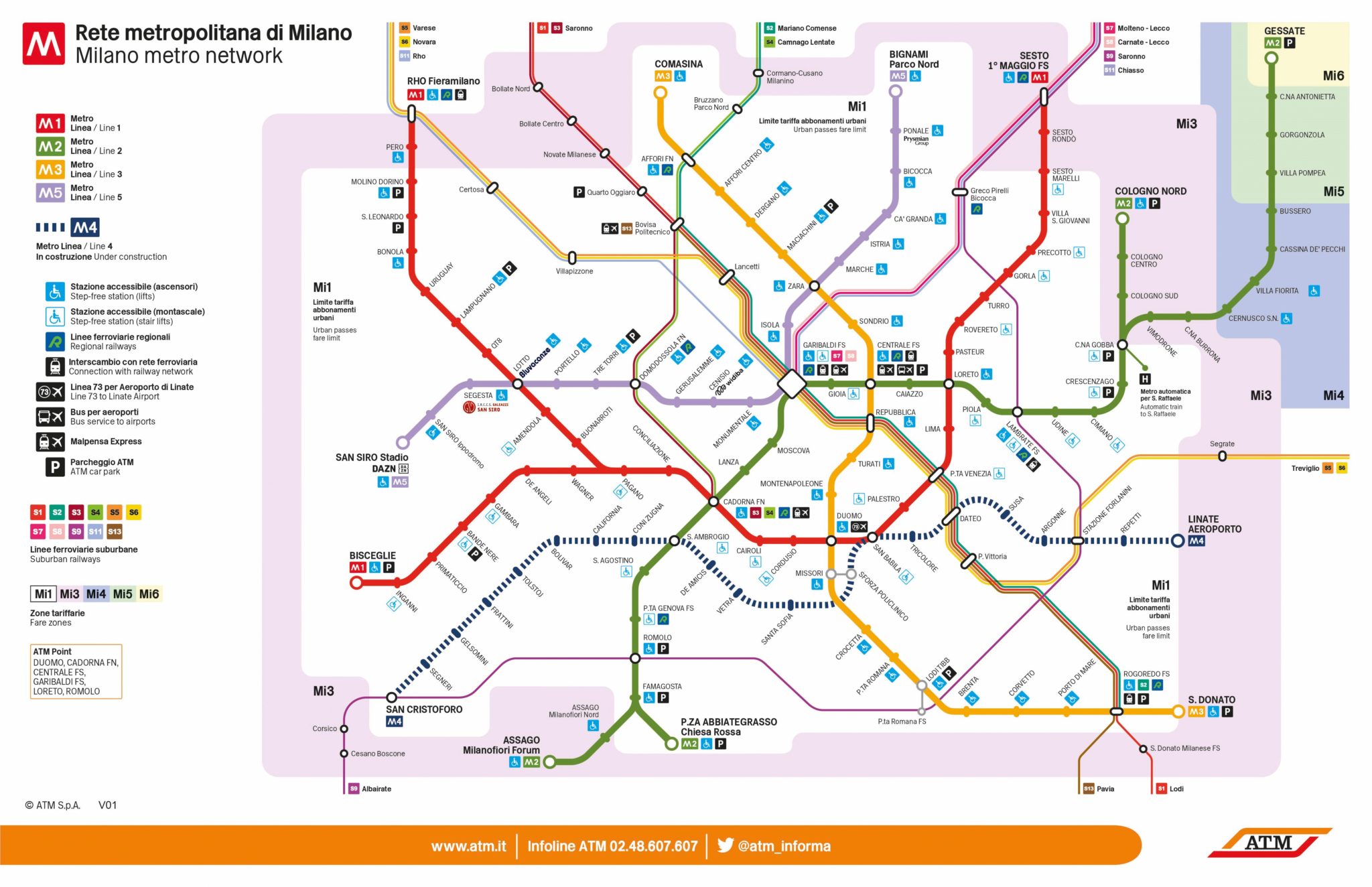 Mapa metra v Miláně pro rok 2023 | Pražské Metro