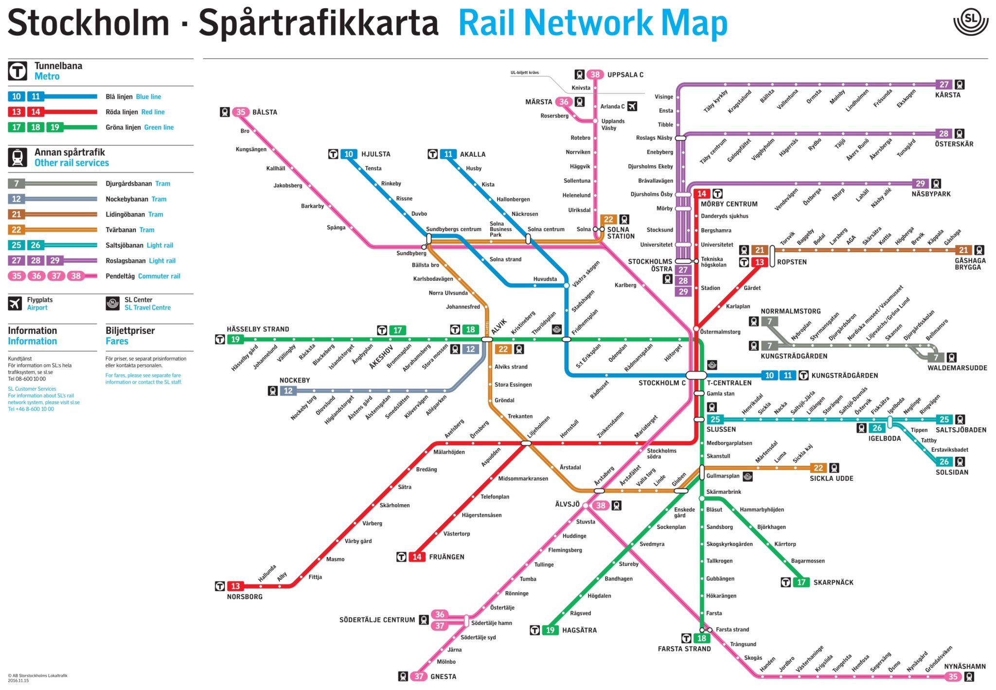 Metro Stockholm – Mapa MHD, cena jízdného a veřejná doprava