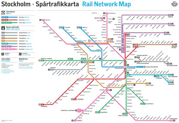 Mapa metra ve Stockholmu pro rok 2023 | Pražské Metro