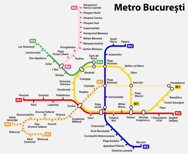 Mapa metra v Bukurešti | Pražské Metro