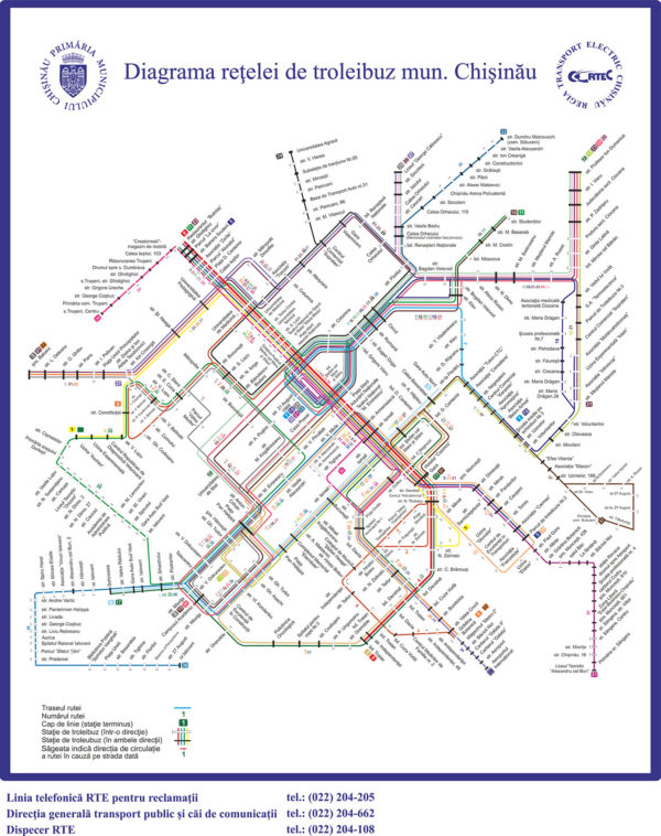 Mapa veřejné dopravy v Kišiněvu | Pražské Metro