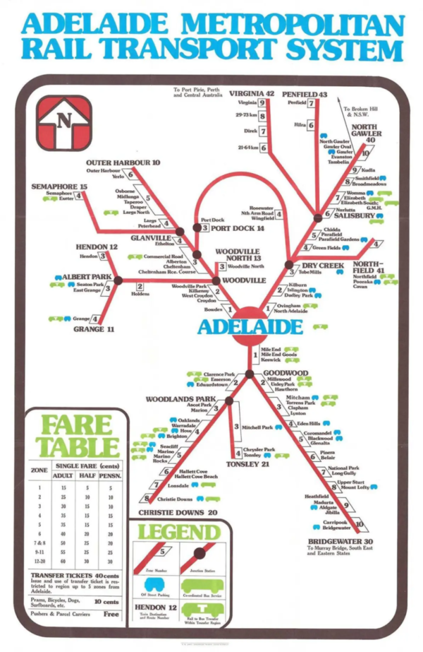 Metro v Adelaide – mapa, cena jízdenek a další druhy MHD
