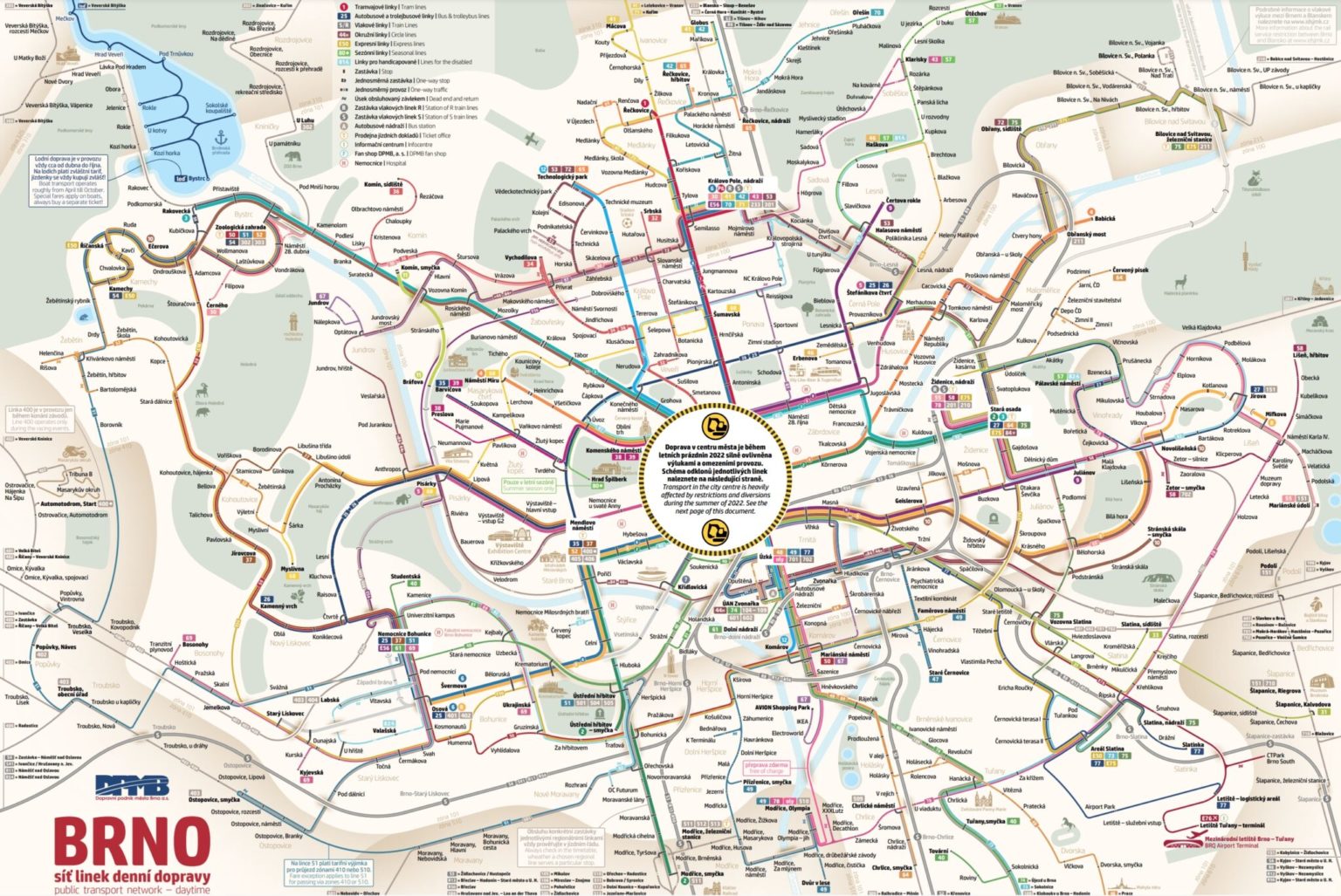 MHD Brno (DPMB) - Mapa, cena jízdenek a jízdní řády
