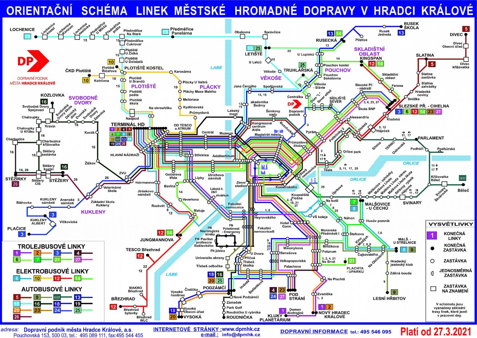 MHD Hradec Králové (DPMHK) - Mapa, cena jízdenek a jízdní řády
