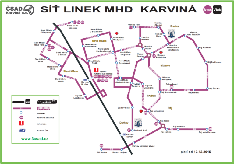 MHD Karviná – Mapa, cena jízdenek a jízdní řády | Průvodce