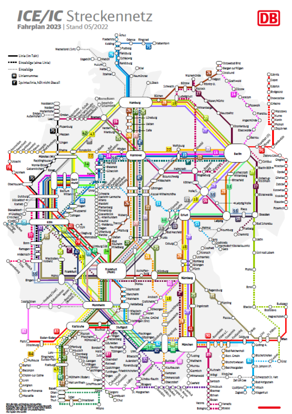 Vlaky Deutsche Bahn: Jízdní řády, typy jízdenek a jednotlivé trasy
